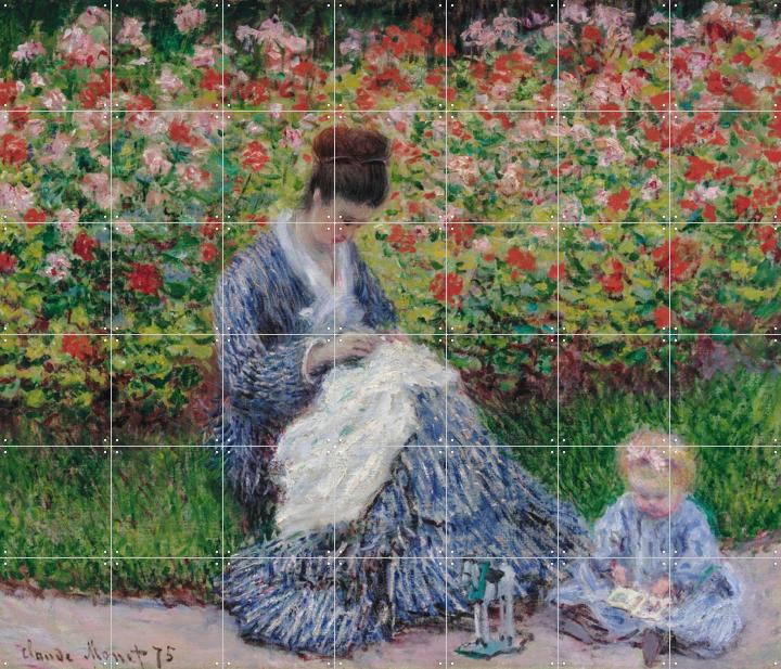 Camille Monet and a Child in the Artist's Garden in Argenteuil, door ...