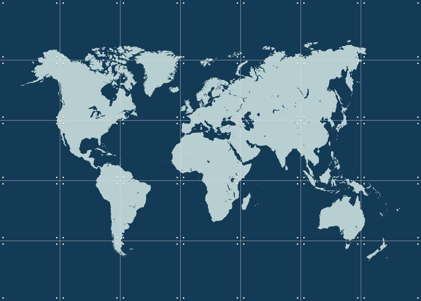 World Map navy By Art in Maps | Wall Art & Art Prints | IXXI
