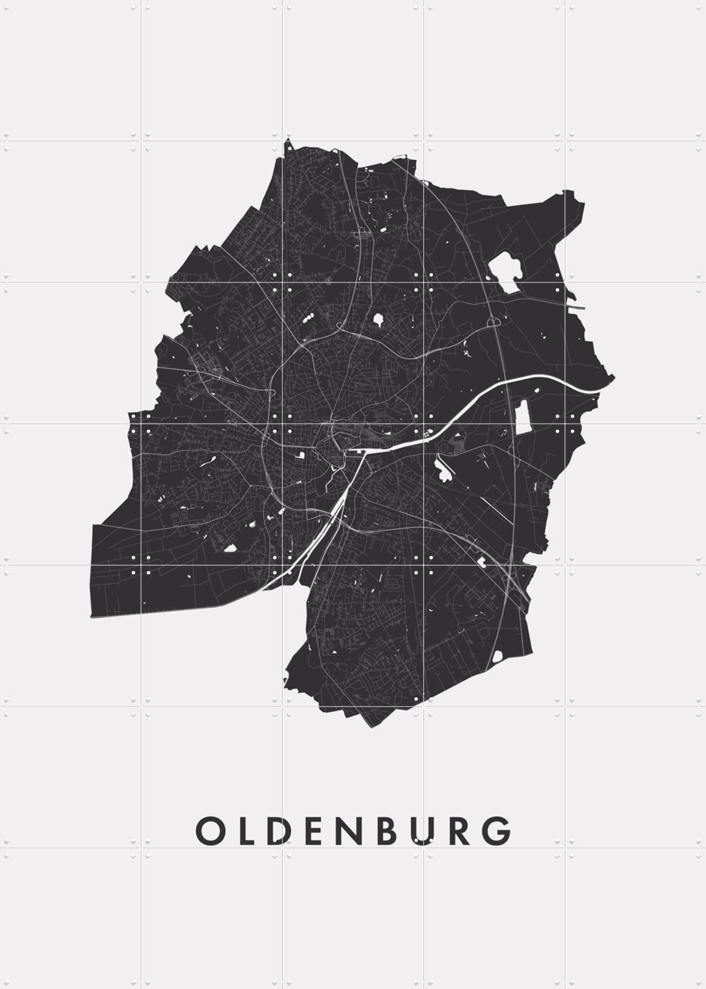 Oldenburg City Map Par Art in Maps | Tableaux & Affiches murales | IXXI