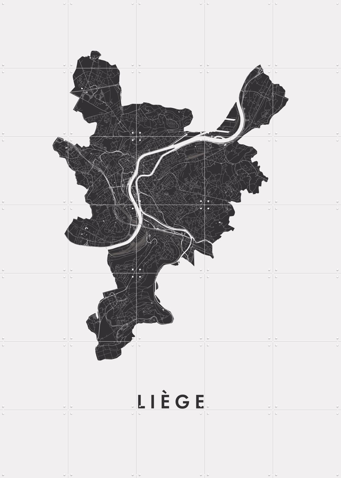 Liège City Map By Art in Maps | Wall Art & Art Prints | IXXI