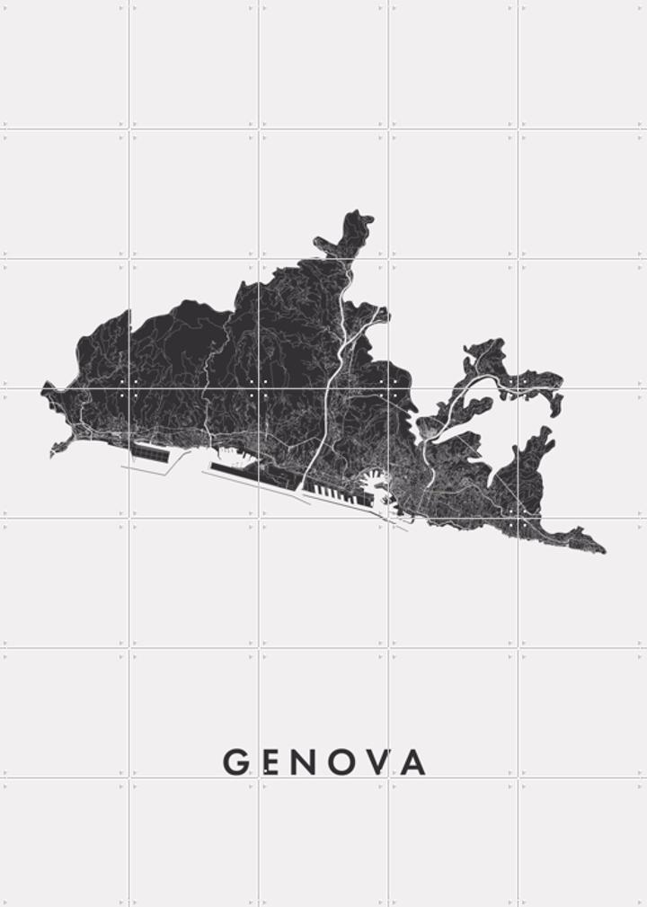 Genova City Map, door Kunst in Kaart - IXXI