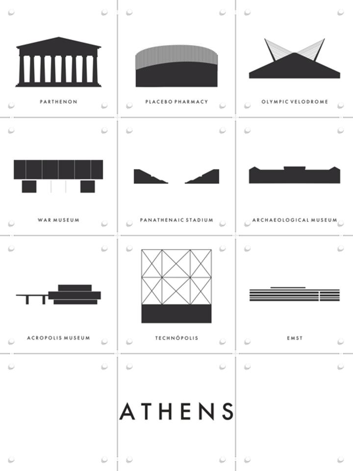 Athens Architecture Collage Box, par Art in Maps - IXXI