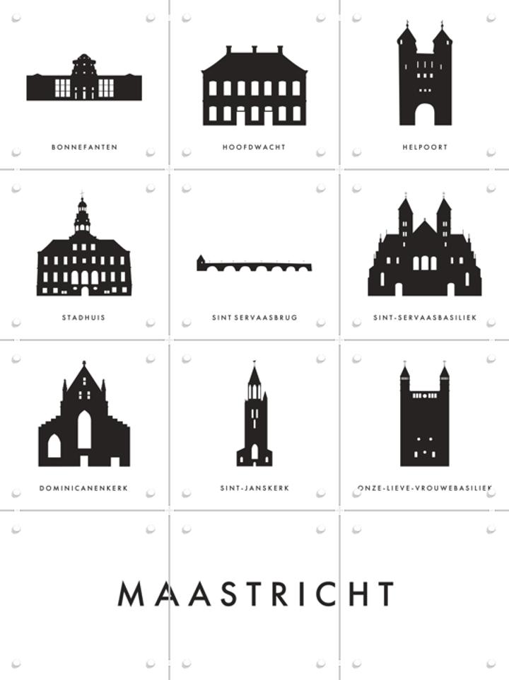 Maastricht Architecture Collage Box, by Art in Maps - IXXI
