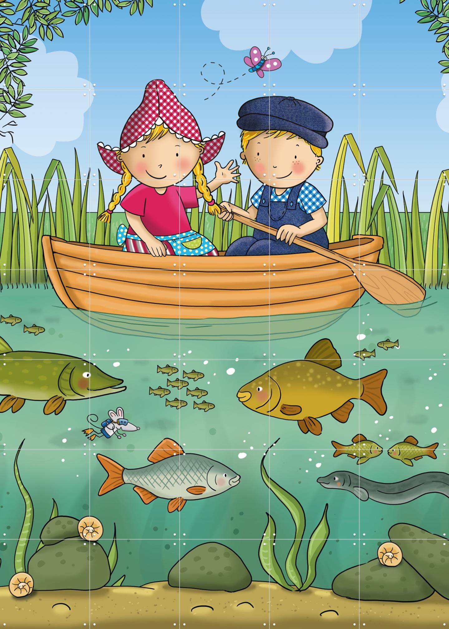 Fien & Teun sailing among the fish By Fien & Teun | Wall Art & Art ...