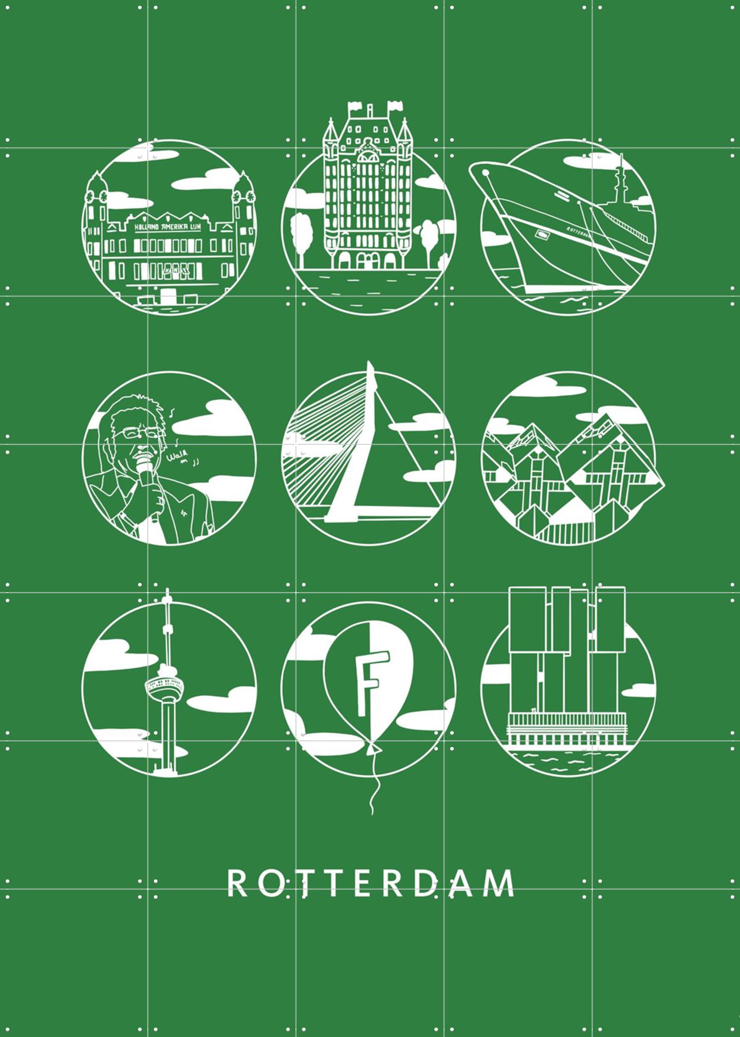 Rotterdam Icons - Mono, by Art Studio Jet - IXXI
