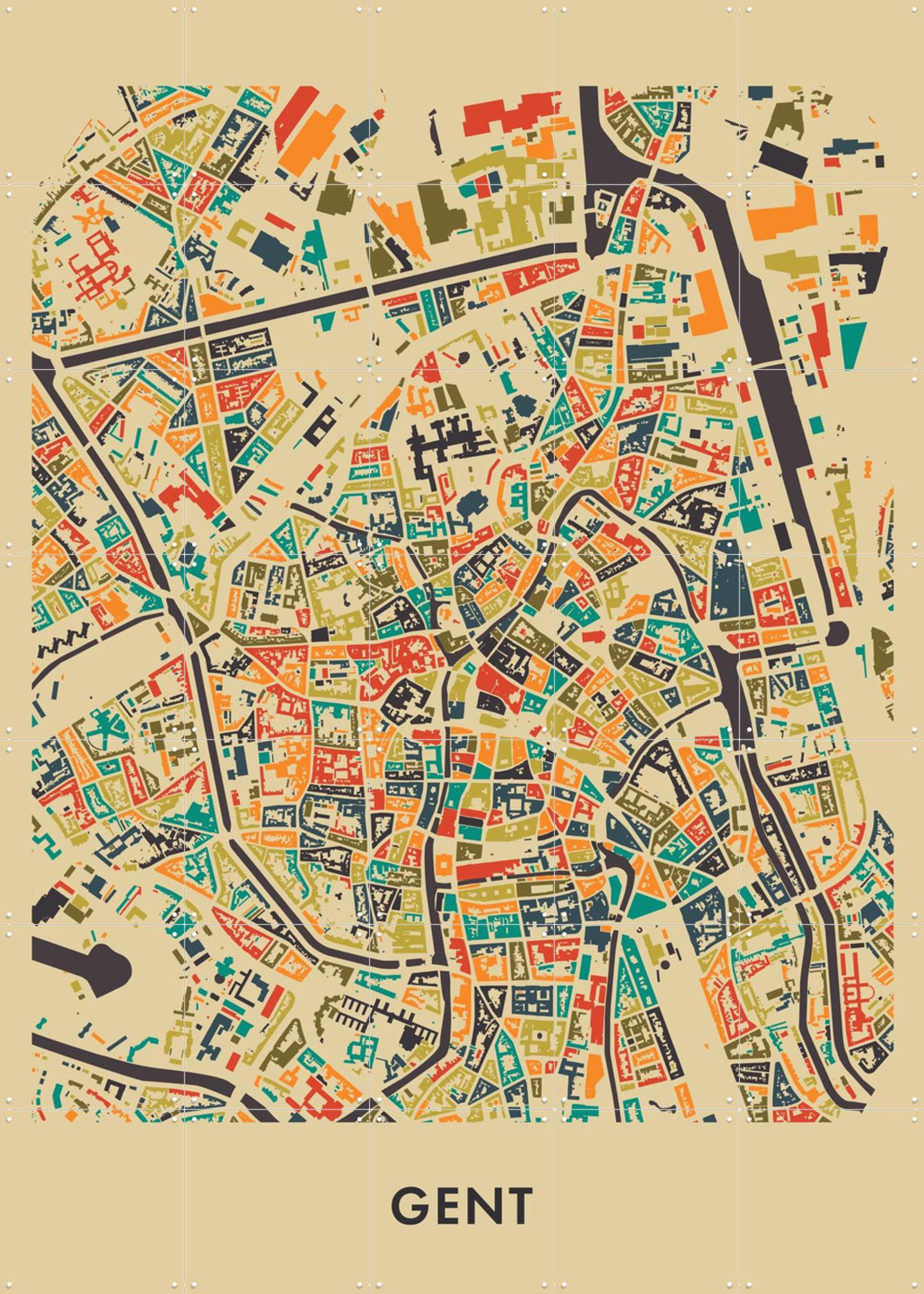 Gent Mosaic Map By Art in Maps | Wall Art & Art Prints | IXXI