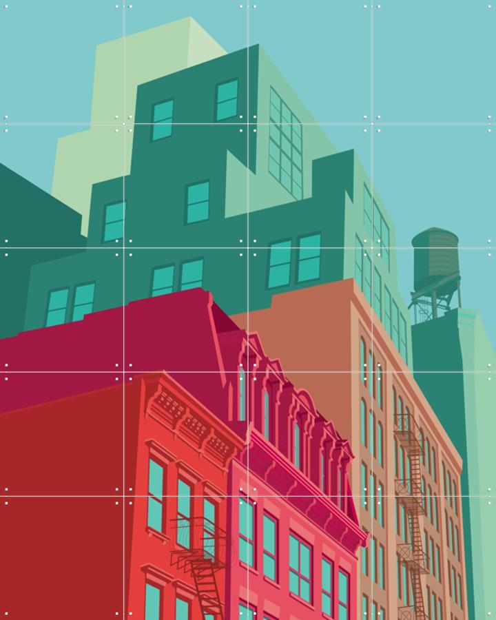 NYC - Mulberry street, by Remko Heemskerk & Art in Maps - IXXI