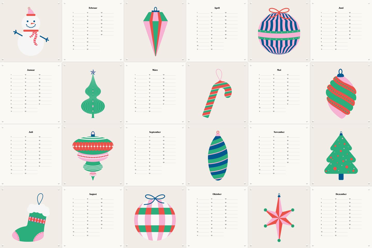 Christmas All Year Kalender Von IXXI | Wandbild & Poster | IXXI
