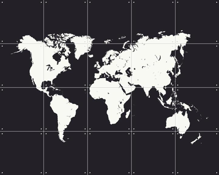 World Map black, par Art in Maps - IXXI