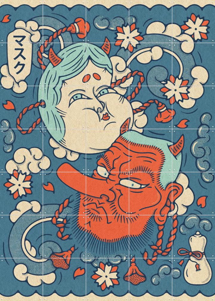 Tengu and Okame Masks, by Ryan Ragnini - IXXI