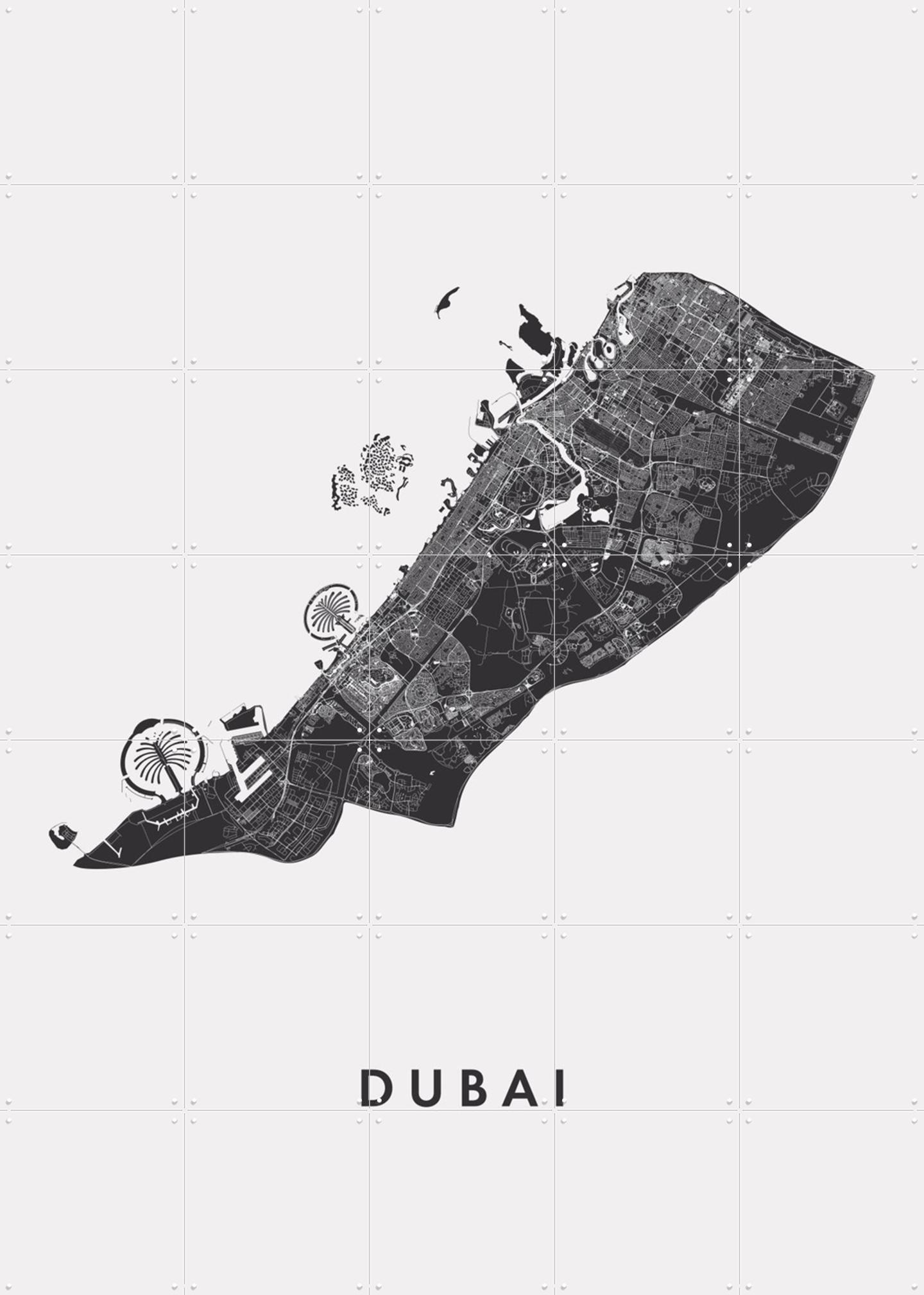 Dubai City Map By Art in Maps | Wall Art & Art Prints | IXXI